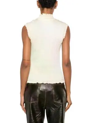 SANDRO Sandro Sleeveless Floral Appliqué Top