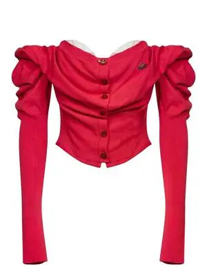 VIVIENNE WESTWOOD Off-shoulder Orb-embroidered Sweater