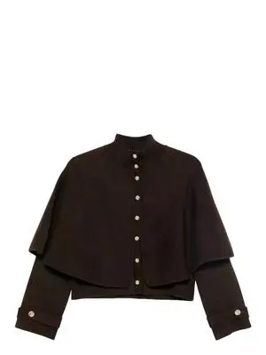 MAJE Maje Cape-Overlay Button-Up Cardigan