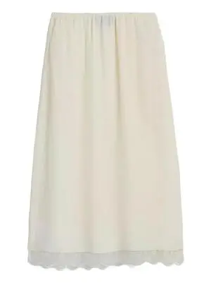 Simone Rocha Lace Trim Midi Skirt - White