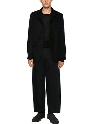 Comme Des Garçons Diagonal-stripe Notched-lapels Jacket - Black