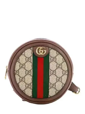 Gucci Ophidia Round Gg Coated Canvas Mini Backpack - Brown