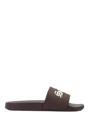 ALLSAINTS Saint Logo-patch Slides - Brown