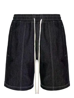 HAMZA Six Drawstring Denim Shorts - Black