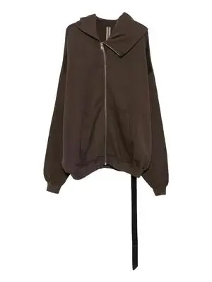 Rick Owens Mountain Asymmetric Zip-up Hoodie - Brown
