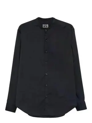Giorgio Armani Mandarin-collar Long-sleeve Shirt - Blue