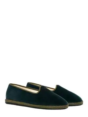 SCAROSSO William Iv Velvet Slippers - Green