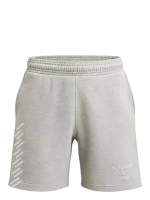 Superdry Logo Print Track Shorts - Grey