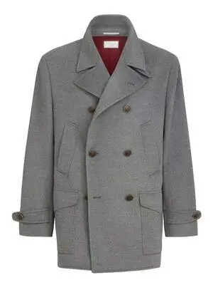 Brunello Cucinelli Virgin Wool Cloth Four-pocket Pea Coat - Grey