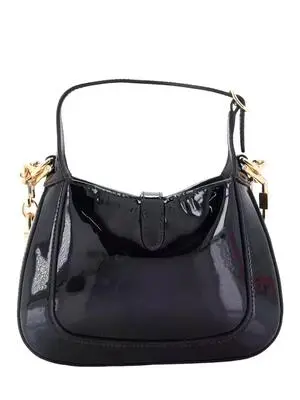 Gucci Gucci Jackie 1961 Chain Hobo Patent Mini Shoulder Bag Black
