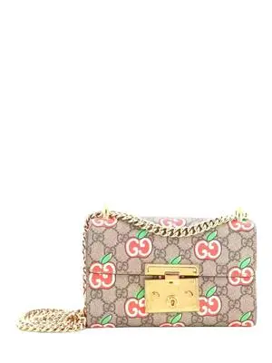 Gucci Padlock Printed Gg Coated Canvas Small Shoulder Bag - Brown