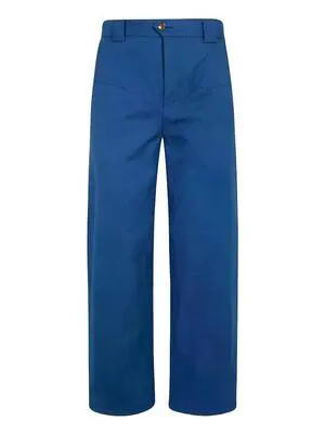 Chloé Barrel-leg Cotton Canvas Trousers - Blue