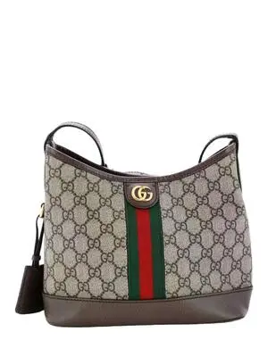 Gucci Ophidia Open Bucket Bag Gg Coated Canvas With Leather - Brown