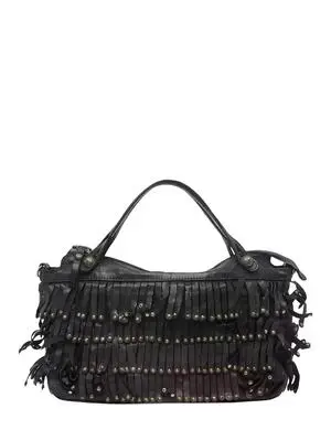 CAMPOMAGGI Melissa Studded Fringe-detail Tote Bag - Black
