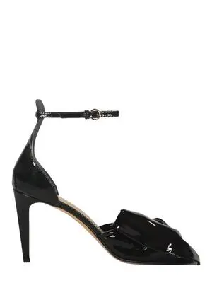 Red Valentino RED(V) Patent Leather Knotted Sandals Black