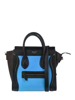 Celine 2014 Tricolor Micro Luggage Tote Bag - Black