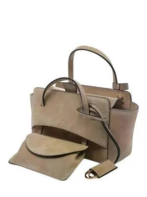 HIDESINS Small Flap Suede Tote Bag Brown