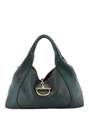 Gucci Softbit Leather Maxi Hobo Bag Green