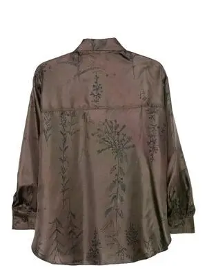ALYSI Floral-print Silk Shirt - Brown