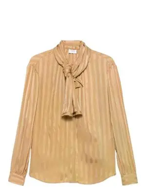 SAINT LAURENT Saint Laurent Striped Pussy-Bow Blouse