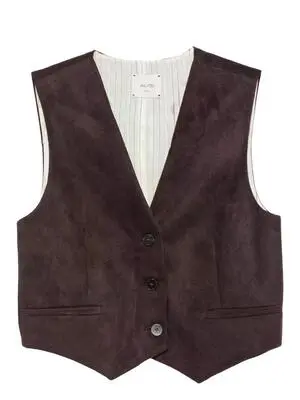 ALYSI Suede Effect Waistcoat - Purple