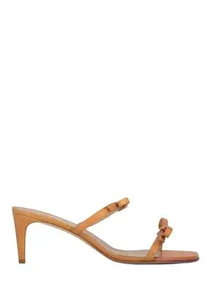 Red Valentino Leather Bow Detail Sandals - Brown