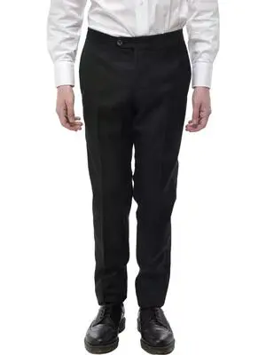 Corneliani Academy Pressed-crease Wool Tailored Trousers - Black