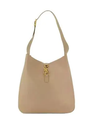 Saint Laurent Large Le 5 À 7 Leather Shoulder Bag Neutrals