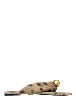 VANDA NOVAK Florence Leopard-print Sandals - Neutrals