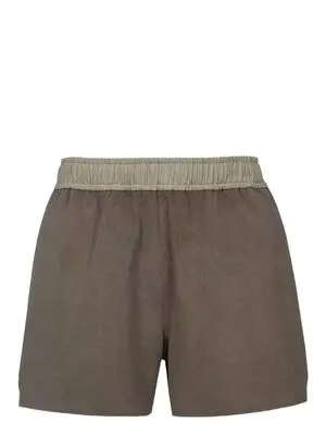 Mcm Ultrasuede Logo Shorts - Grey