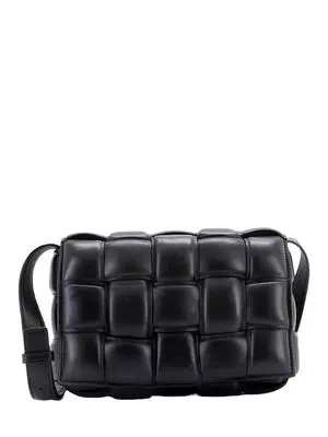 Bottega Veneta Bottega Veneta Cassette Padded Maxi Intrecciato Leather Crossbody Bag Black