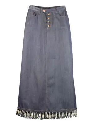 JEAN PAUL GAULTIER Fringed Button-up Maxi Skirt