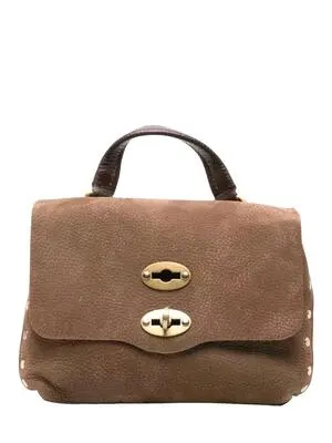 ZANELLATO Postina Studded Pebbled-leather Tote Bag - Brown
