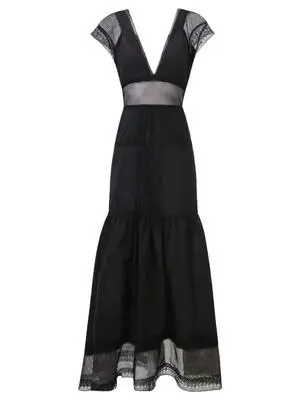 GEMY MAALOUF V-neckline Flared Dress - Black