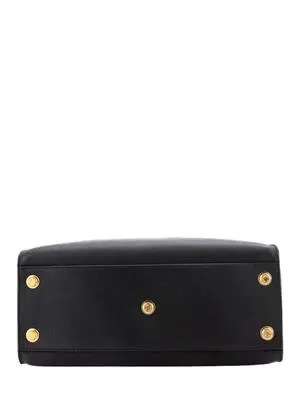 LOUIS VUITTON On My Side Leather With Monogram Canvas Mm Tote Bag Black