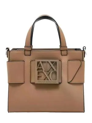 Armani Exchange Logo Plaque Tote Bag - Neutrals