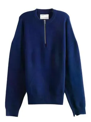 Extreme Cashmere Quarter-zip Dropped-shoulder Sweater - Blue