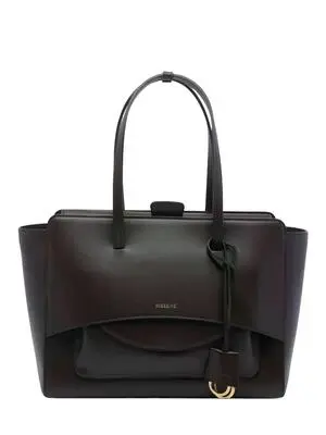 HIDESINS Medium Flap Flip-top Leather Tote Bag - Brown