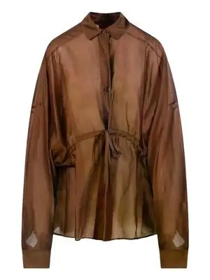THELATEST Dalida Semi-sheer Shirt - Brown