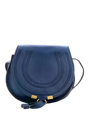 Chloé Marcie Leather Small Crossbody Bag Blue
