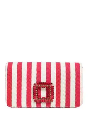 Roberto Festa Anzalea Rhinestone-embellished Striped Shoulder Bag - Red