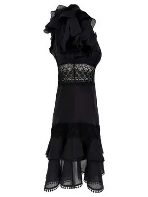 CHARO RUIZ IBIZA Lace-trimmed Ruffled Dress