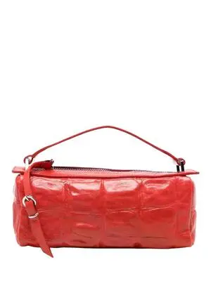 MSGM Crocodile-effect Buckle-detail Tote Bag - Red