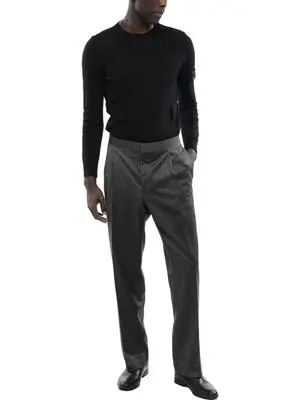 Corneliani Pinstripe Pattern Pleated Tailored Trousers - Grey