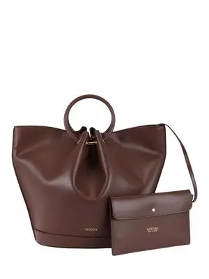 SAONARA BRAND Brown Capazo Bag Chocolat Leather