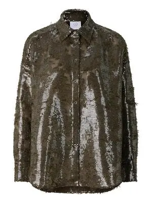 Bogner Florence Sequin Shirt Blouse - Olive