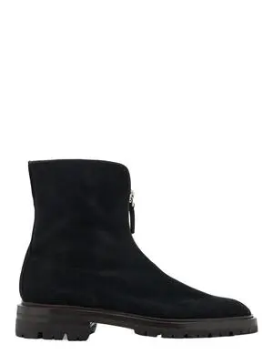 THE ROW Zip Up Ankle Boots With Lug Sole - Black