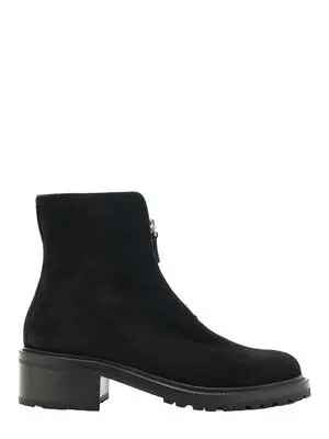 THE ROW Zip Up Ankle Boots With Lug Sole - Black