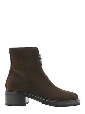 THE ROW Zip Up Ankle Boots With Lug Sole - Brown
