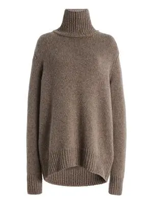 THE ROW Plira Cashmere Turtleneck Sweater - Grey